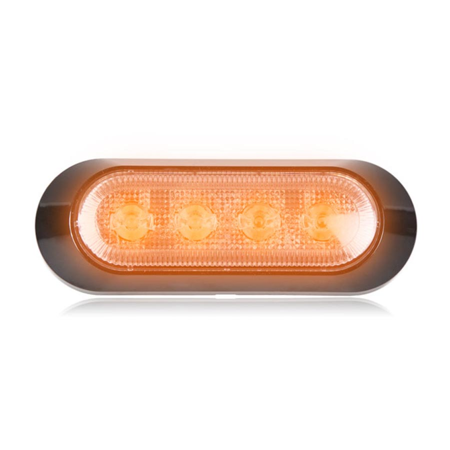 mickeyparts.com: Ultra 0.9" Thin Profile 4 LED Warning Light - Amber Clear