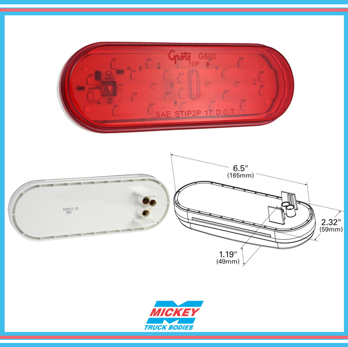 mickeyparts.com: Grote Hi Count® Oval LED Stop Tail Turn Light